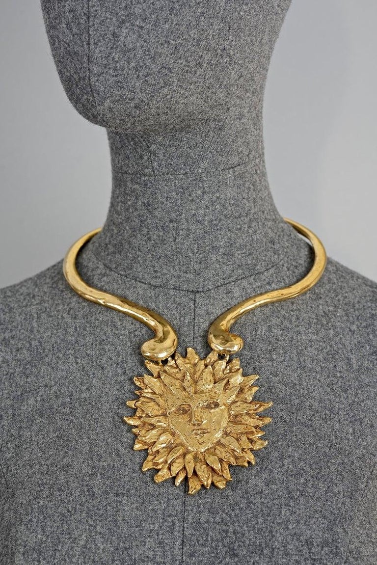 YVES SAINT LAURENT YSL by Robert Goossens Sun Face Necklace For Sale at ...
