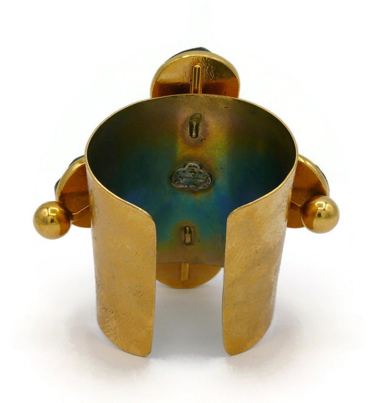 YVES SAINT LAURENT YSL by ROBERT GOOSSENS Vintage Blue Resin Cuff ...