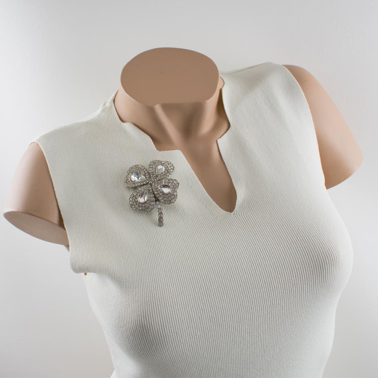 Yves Saint Laurent YSL Jeweled Pin Brooch at 1stDibs