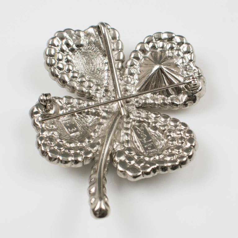 Yves Saint Laurent YSL Jeweled Pin Brooch at 1stDibs