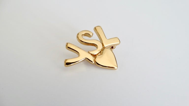 Yves Saint Laurent "YSL" Logo Pin 80s at 1stDibs