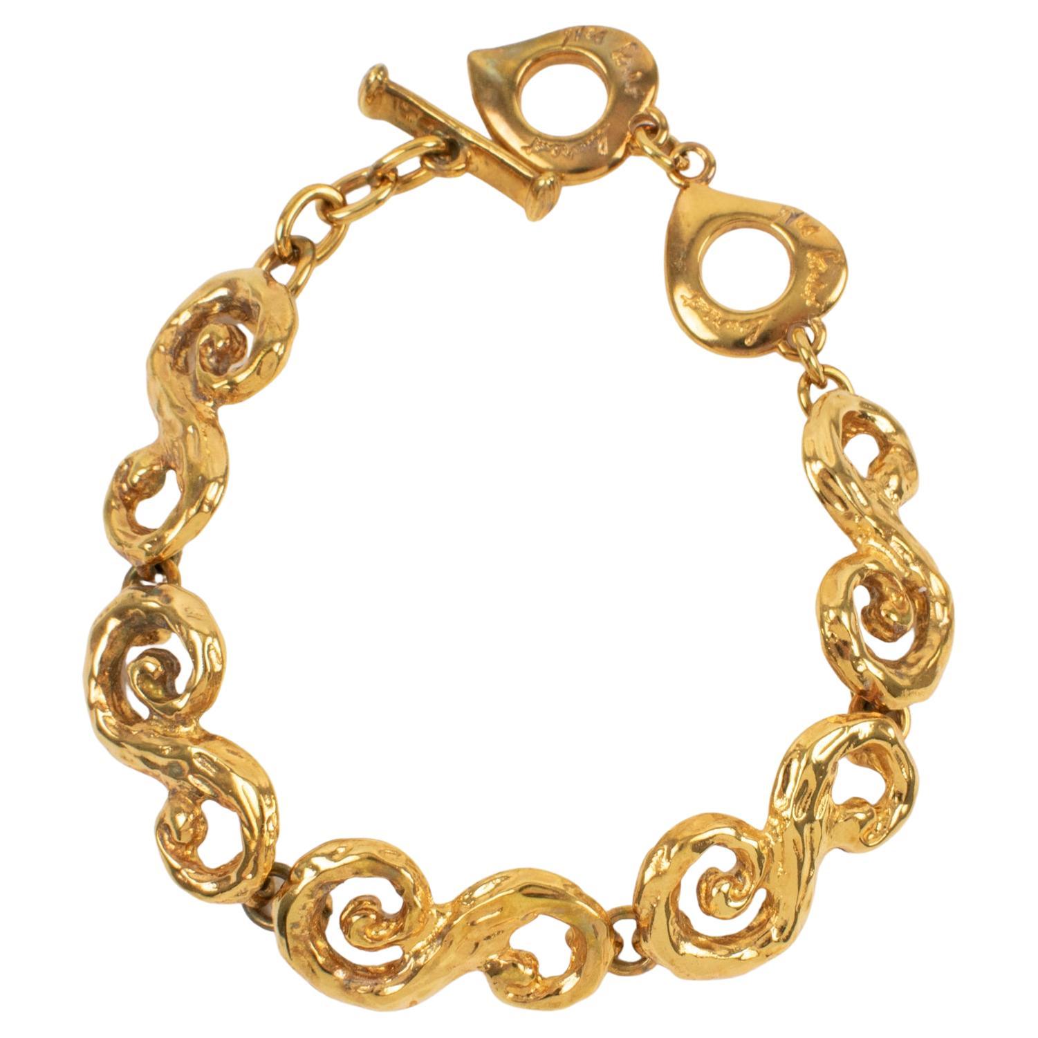 Yves Saint Laurent YSL Paris Gilt Metal Arabesque Link Bracelet For ...