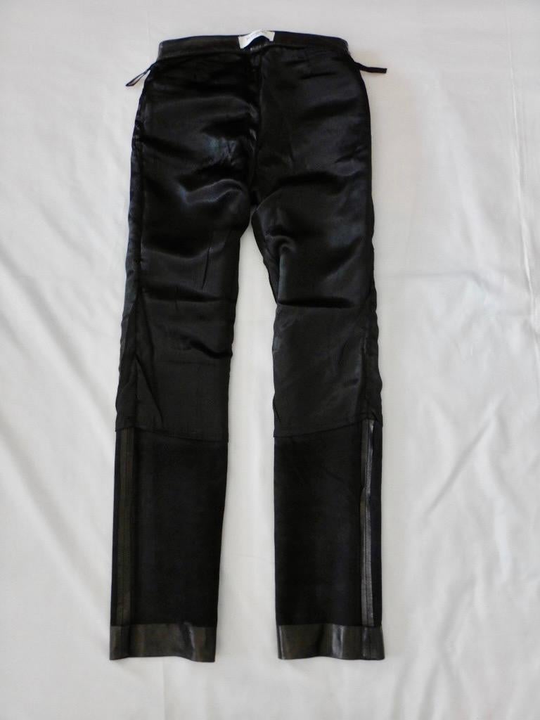 Yves Saint Laurent YSL Rive Gauche Black Leather Pants For Sale at 1stDibs