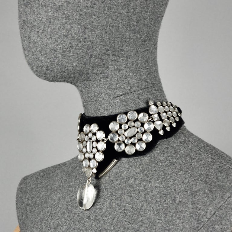 YVES SAINT LAURENT Ysl Rock Crystal Velvet Choker Necklace by Tom Ford ...