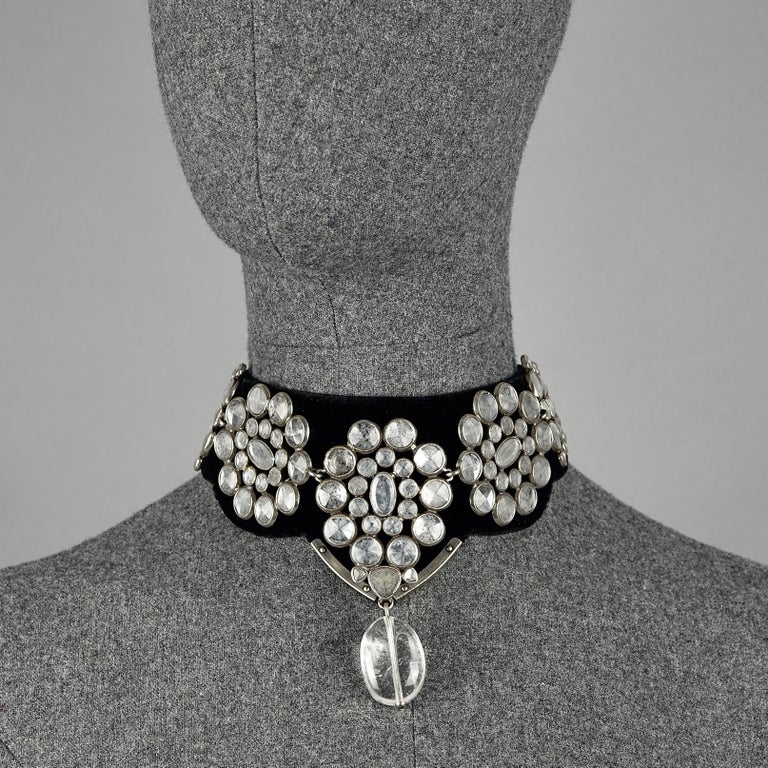 YVES SAINT LAURENT Ysl Rock Crystal Velvet Choker Necklace by Tom Ford ...