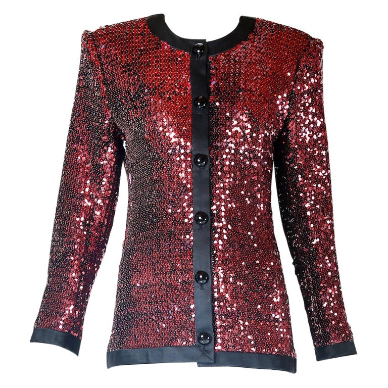 Yves Saint Laurent YSL Sequined Dinner Jacket For Sale at 1stDibs