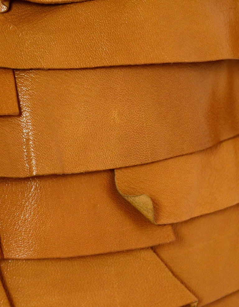 Yves Saint Laurent YSL St. Tropez Mombasa Ruffled Bag w/Horn Handles rt ...