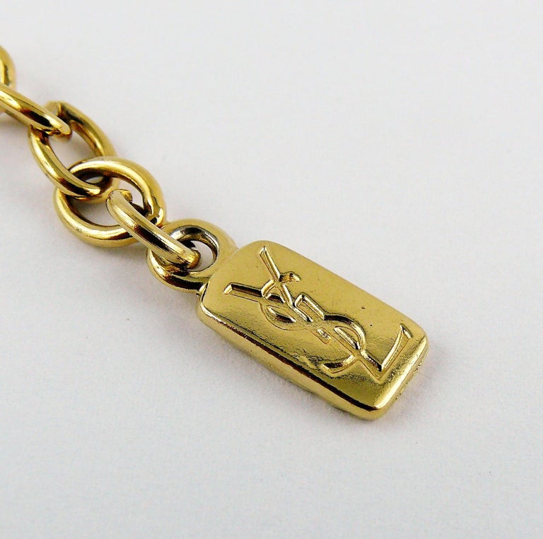 Yves Saint Laurent YSL Vintage Athos Iconic Gold Toned Curb Chain ...