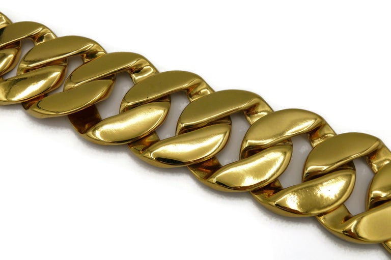 YVES SAINT LAURENT YSL Vintage Chunky Gold Tone Curb Chain Necklace For ...