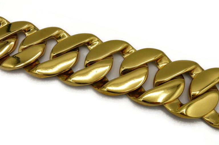 YVES SAINT LAURENT YSL Vintage Chunky Gold Tone Curb Chain Necklace For ...