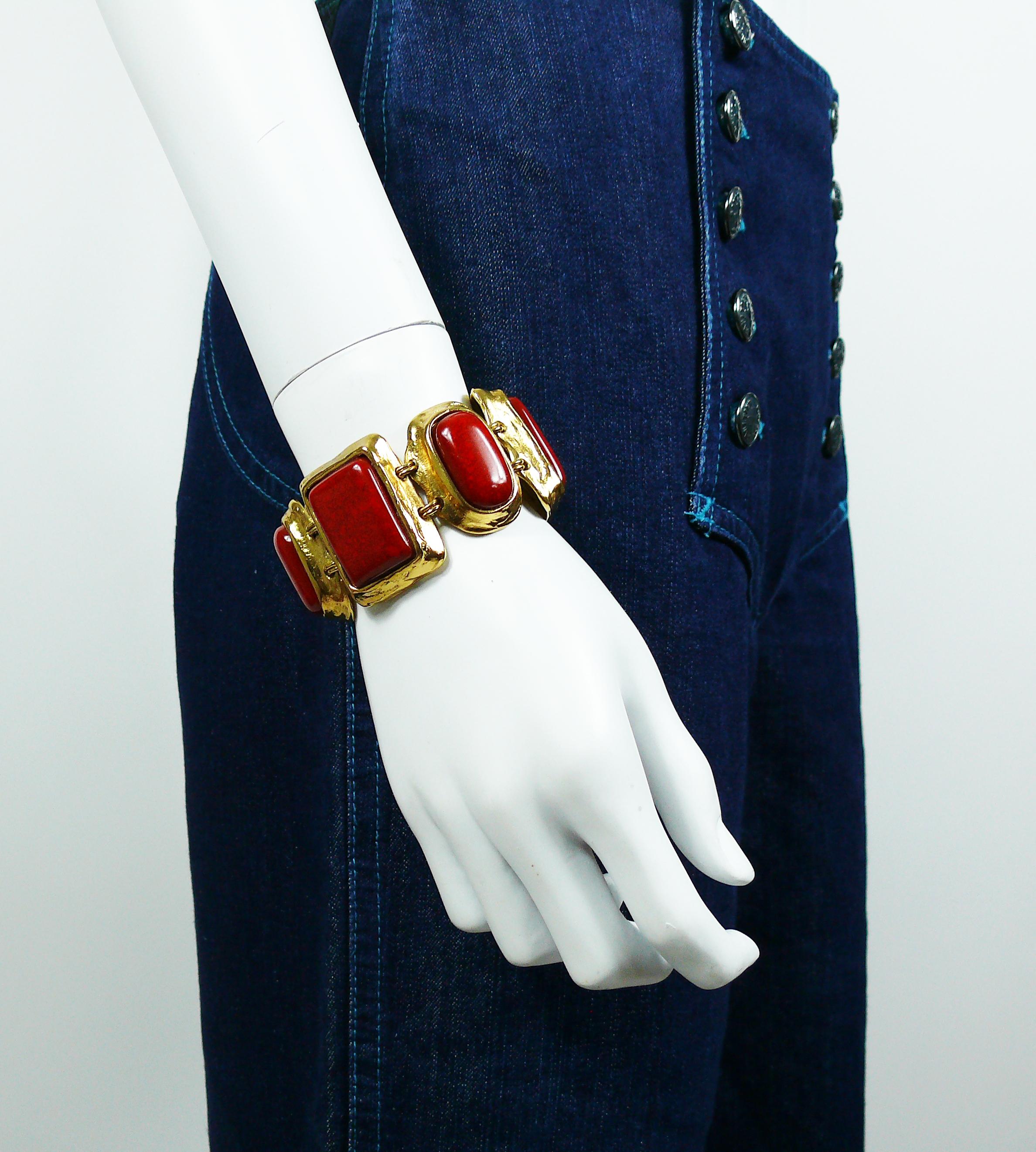 YVES SAINT LAURENT YSL Vintage Faux Coral Cuff Bracelet For Sale at ...