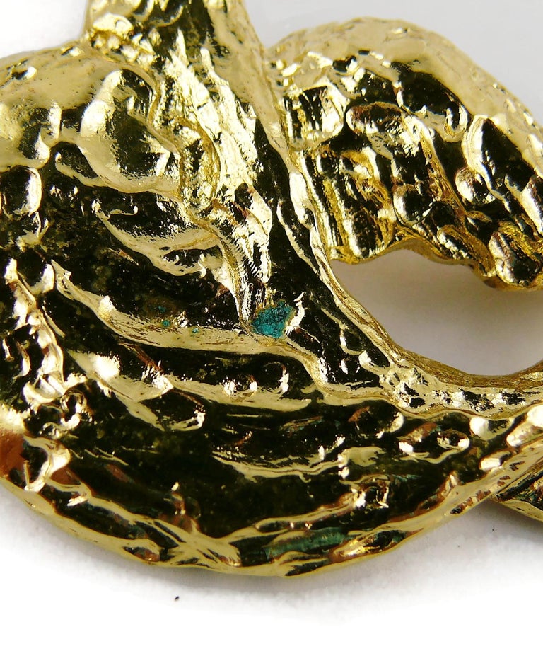 Yves Saint Laurent YSL Vintage Gold Toned Bird Necklace For Sale at 1stDibs