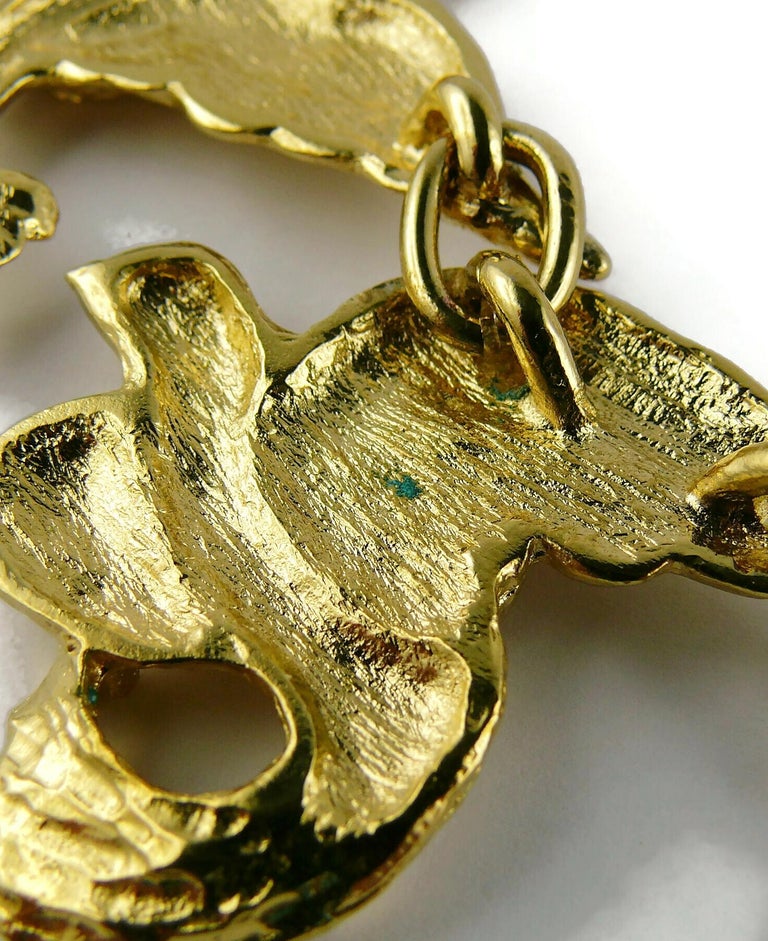 Yves Saint Laurent YSL Vintage Gold Toned Bird Necklace For Sale at 1stDibs