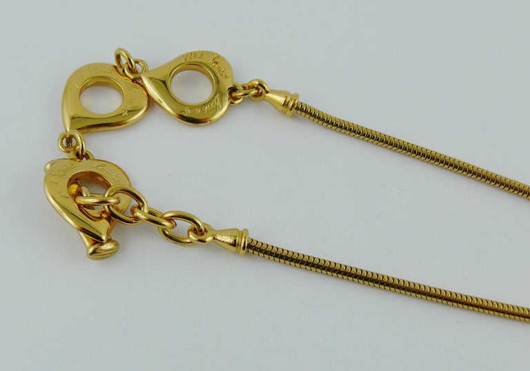 Yves Saint Laurent YSL Vintage Gold Toned Logo Heart Snake Chain ...