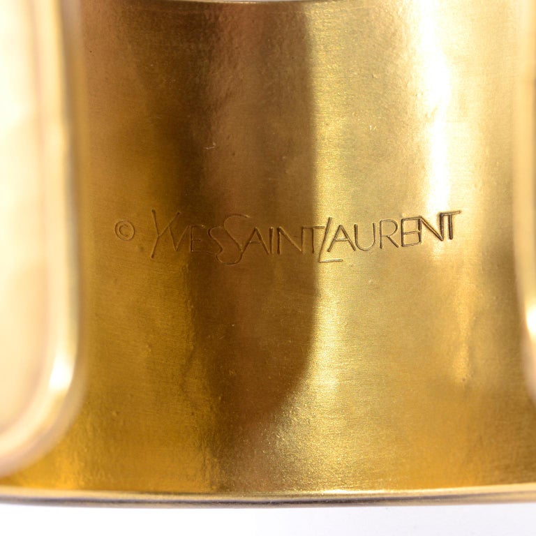 Yves Saint Laurent YSL Vintage Hammered Gold Cuff Bracelet at 1stDibs ...
