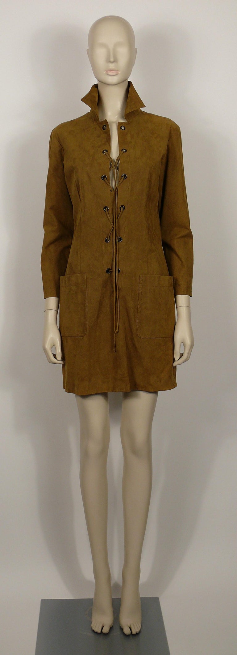 Yves Saint Laurent YSL Vintage Iconic Brown Safari Dress For Sale at ...