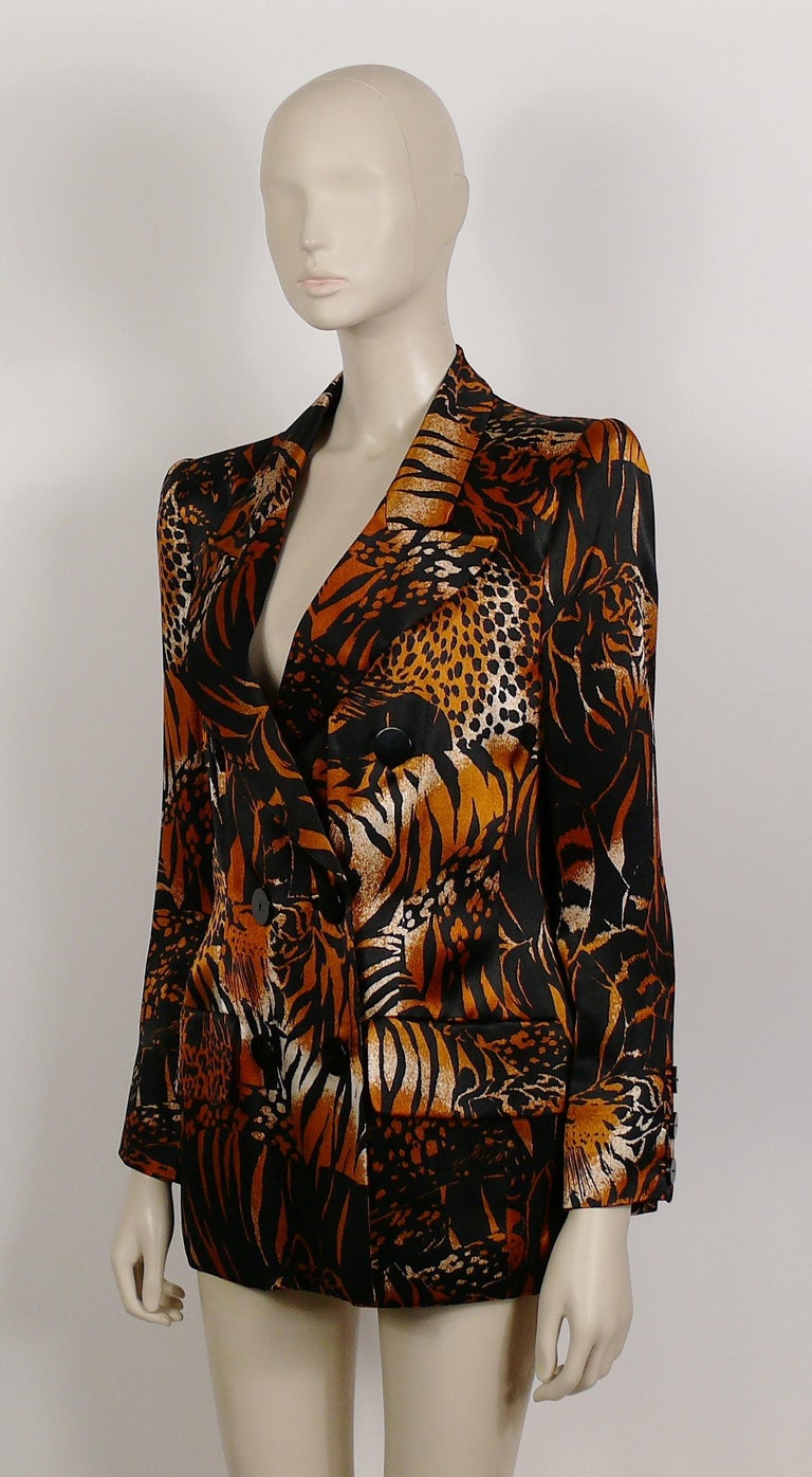 Yves Saint Laurent YSL Vintage Iconic Double-Breasted Leopard Tiger ...
