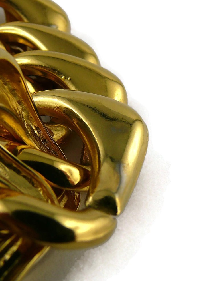 Yves Saint Laurent YSL Vintage Iconic Gold Toned Curb Chain Necklace at ...