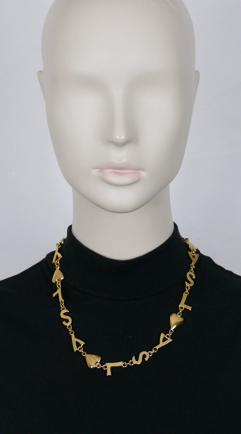 YVES SAINT LAURENT YSL Vintage Iconic Initials Hearts Stars Necklace ...
