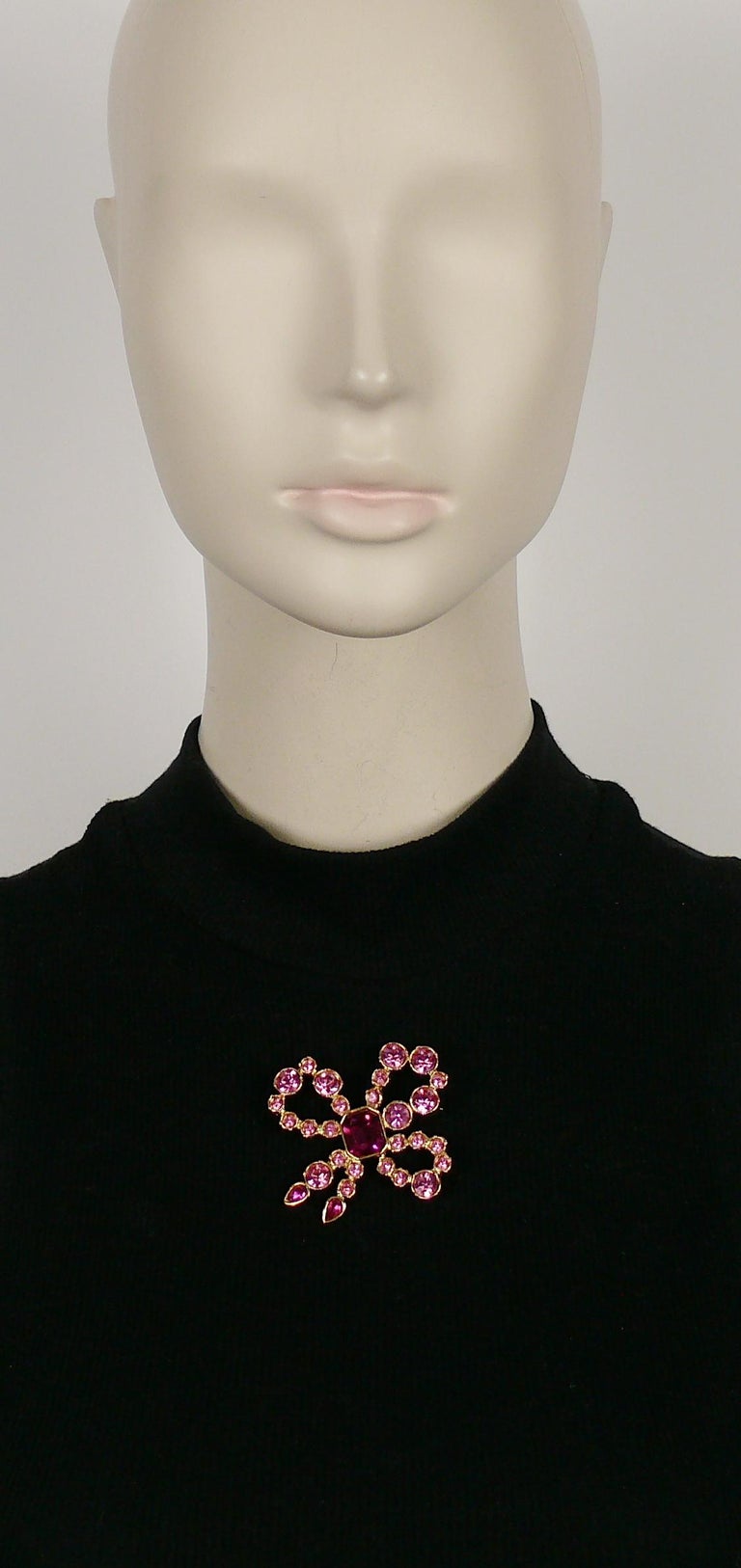 Yves Saint Laurent YSL Vintage Jeweled Bow Brooch For Sale at 1stDibs