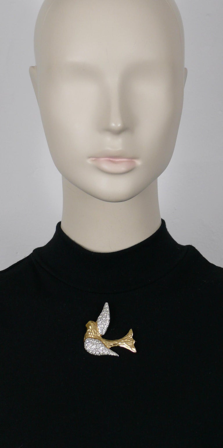 YVES SAINT LAURENT YSL Vintage Jewelled Bird Motif Brooch For Sale at ...