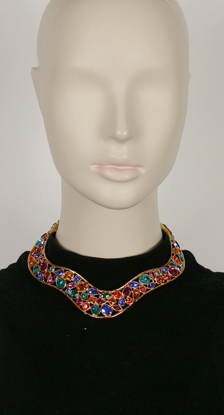 Yves Saint Laurent YSL Vintage Jewelled Choker Necklace at 1stDibs