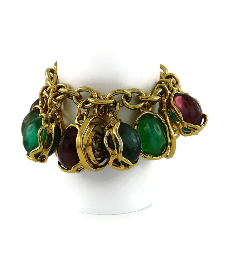Yves Saint Laurent YSL Vintage Multicolor Charm Bracelet at 1stDibs