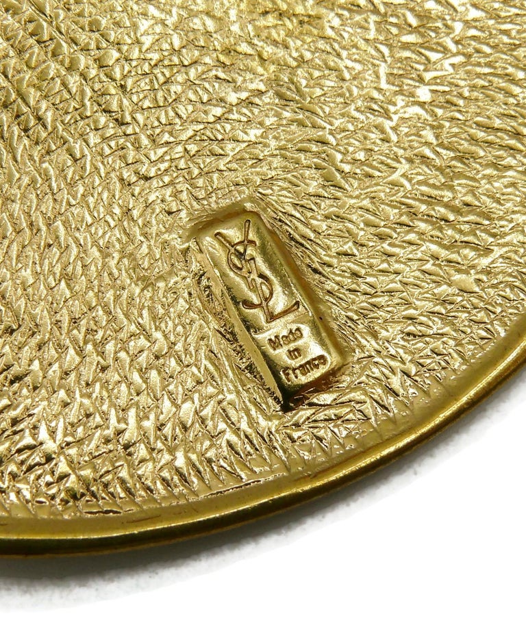 YVES SAINT LAURENT YSL Vintage Oversized Fan Dangling Earrings For Sale ...