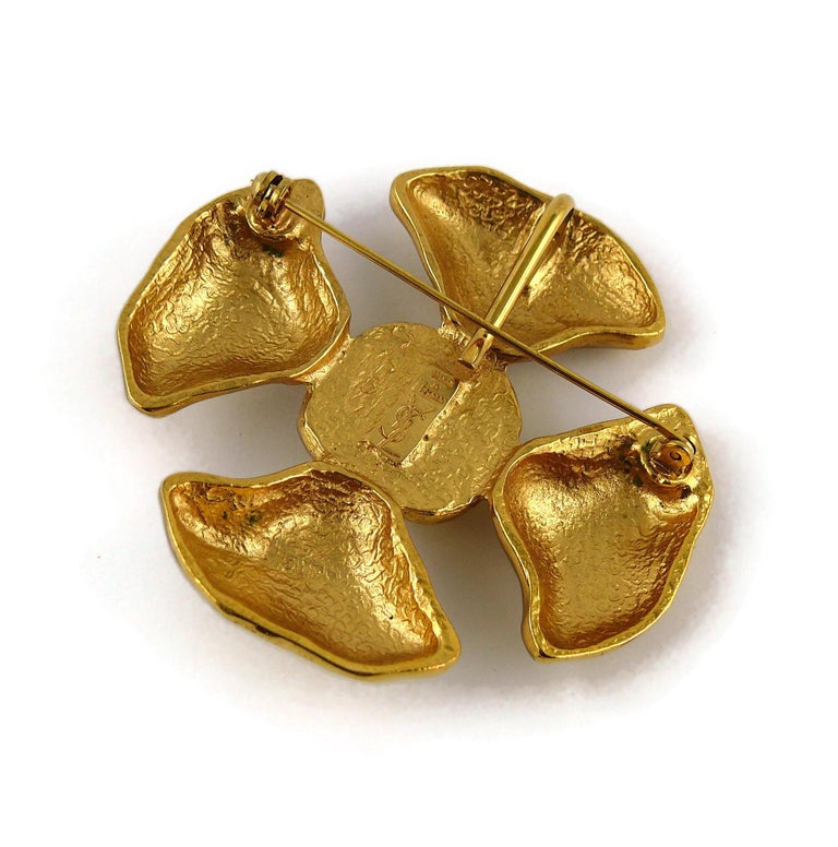 Yves Saint Laurent YSL Vintage Resin Cabochon Maltese Cross Brooch ...