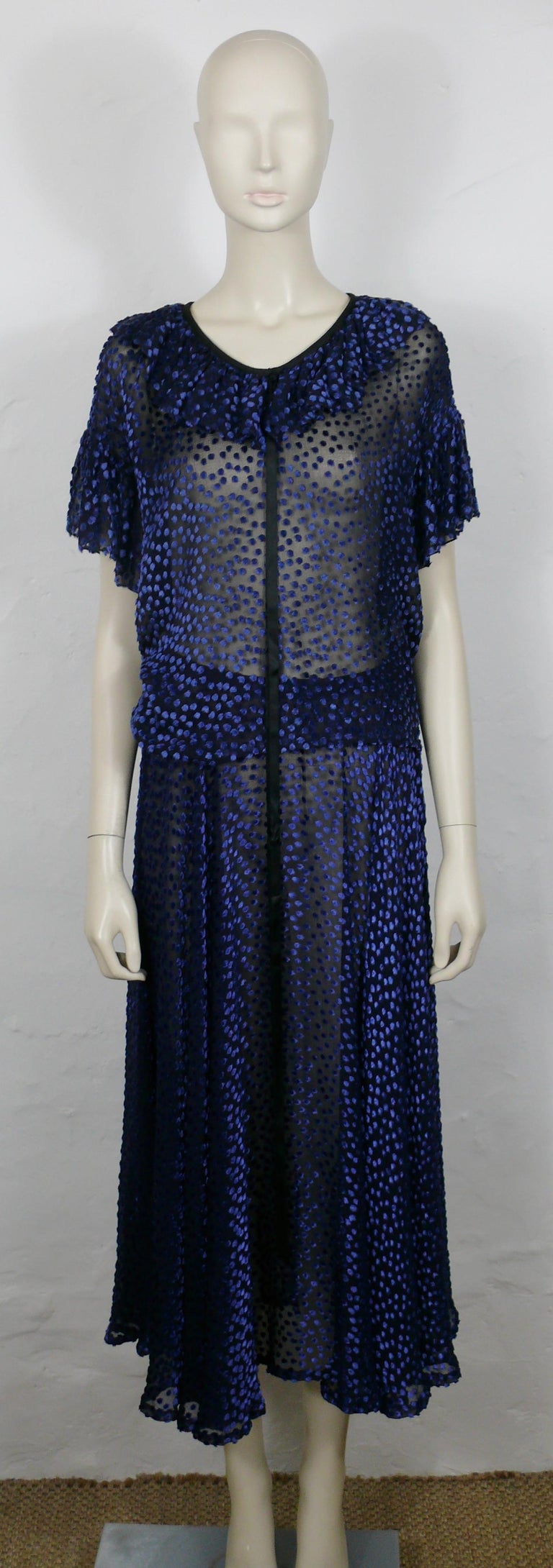 YVES SAINT LAURENT YSL Vintage Sheer Polka-Dot Skirt and Blouse ...
