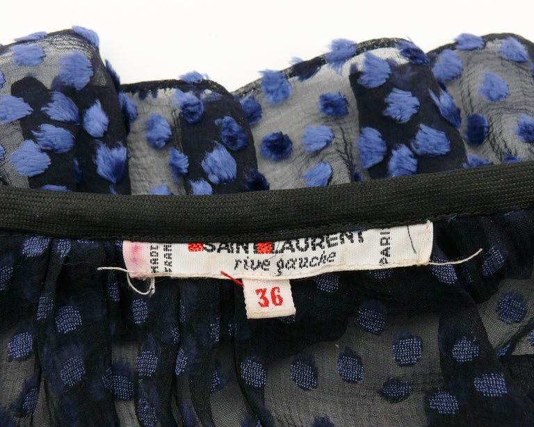 YVES SAINT LAURENT YSL Vintage Sheer Polka-Dot Skirt and Blouse ...