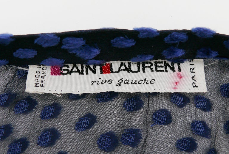 YVES SAINT LAURENT YSL Vintage Sheer Polka-Dot Skirt and Blouse ...
