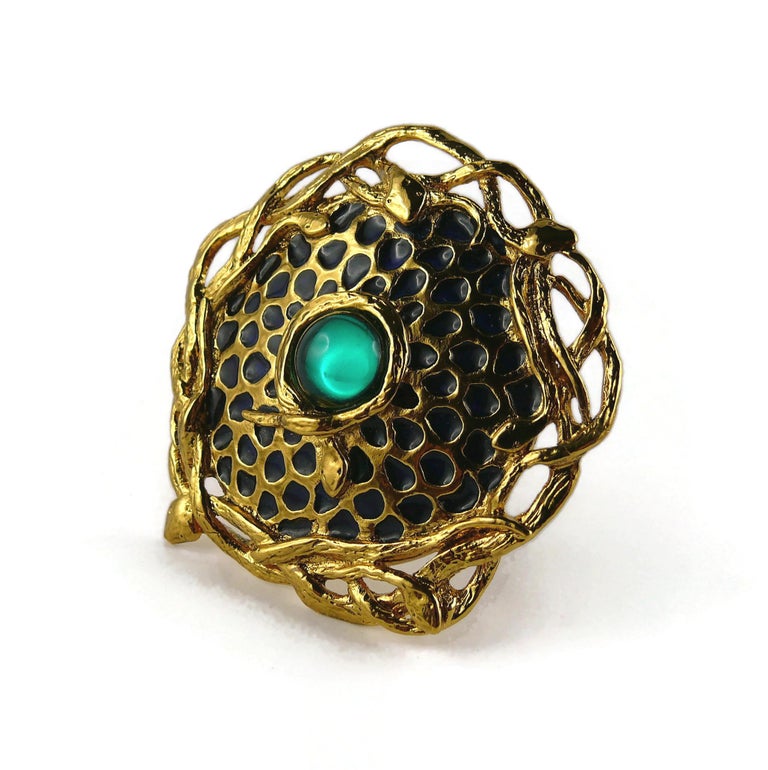 Yves Saint Laurent YSL Vintage Snake Serpent Brooch Pendant at 1stDibs