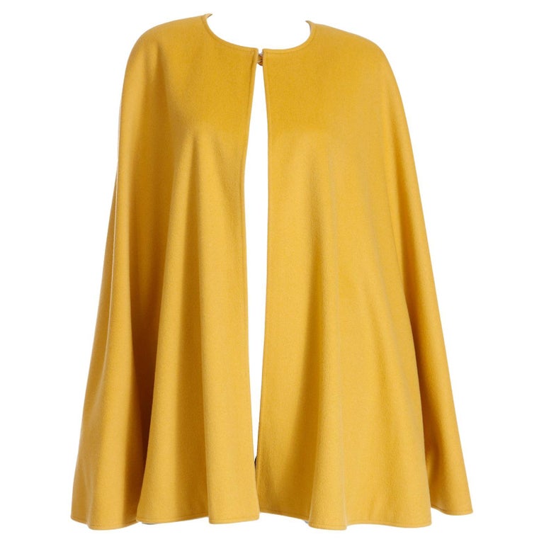 Yves Saint Laurent YSL Vintage Yellow Wool Cape For Sale at 1stDibs