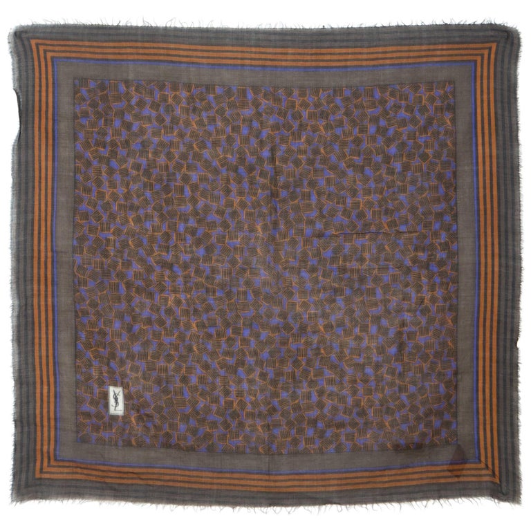 Yves Saint Laurent YSL Wool and Silk Scarf For Sale at 1stDibs