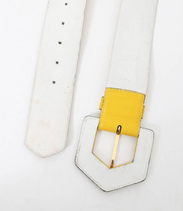 Yves Saint Laurent YSL Yellow Leather Belt For Sale at 1stDibs
