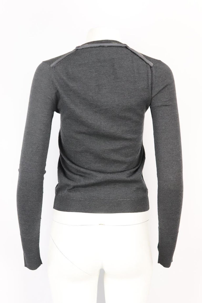 Yves Saint Laurent Zip Detailed Wool Sweater Xsmall For Sale at 1stDibs