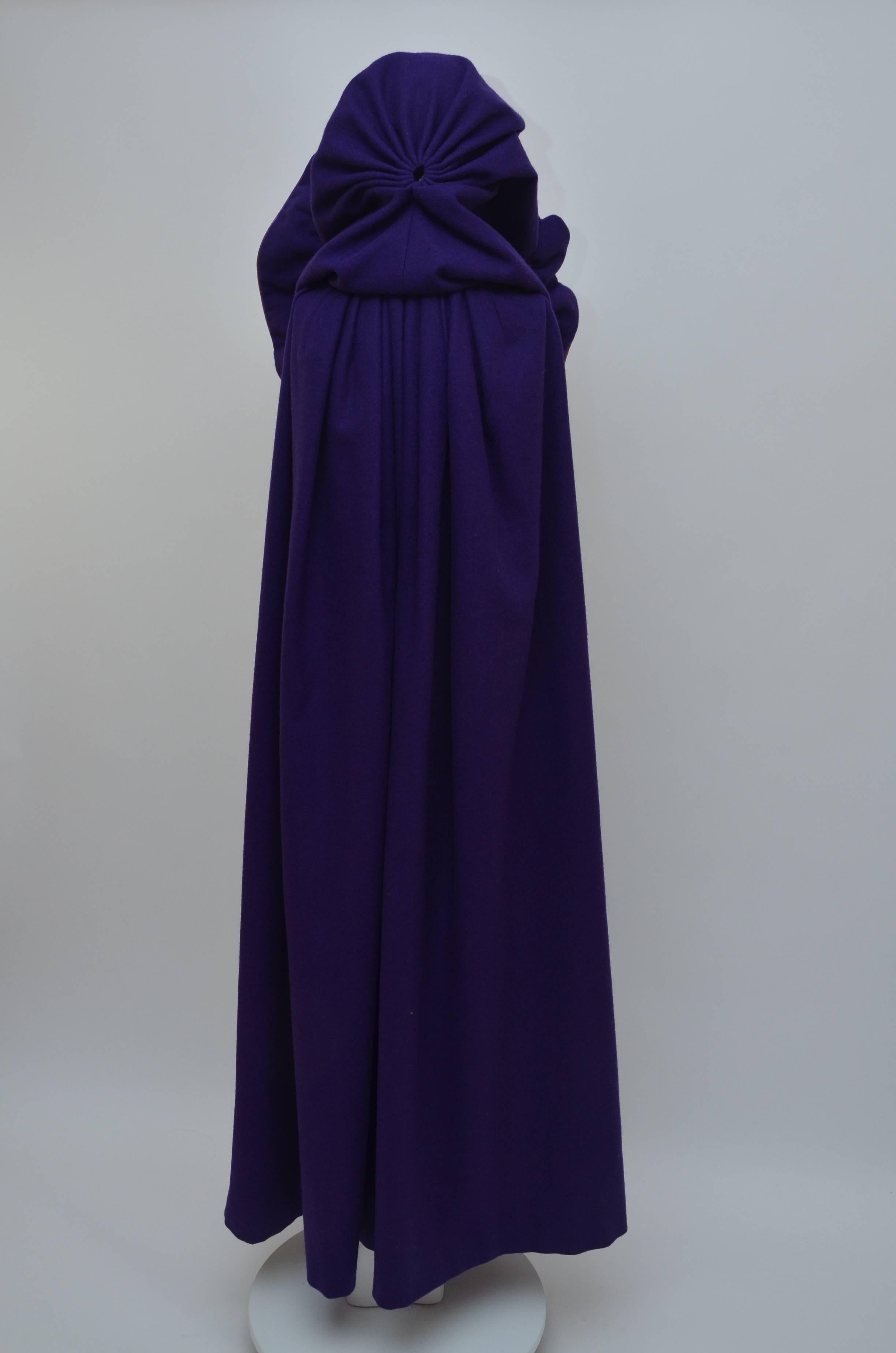 Yves Saint Laurent YSL Purple Cape Coat Vintage at 1stDibs