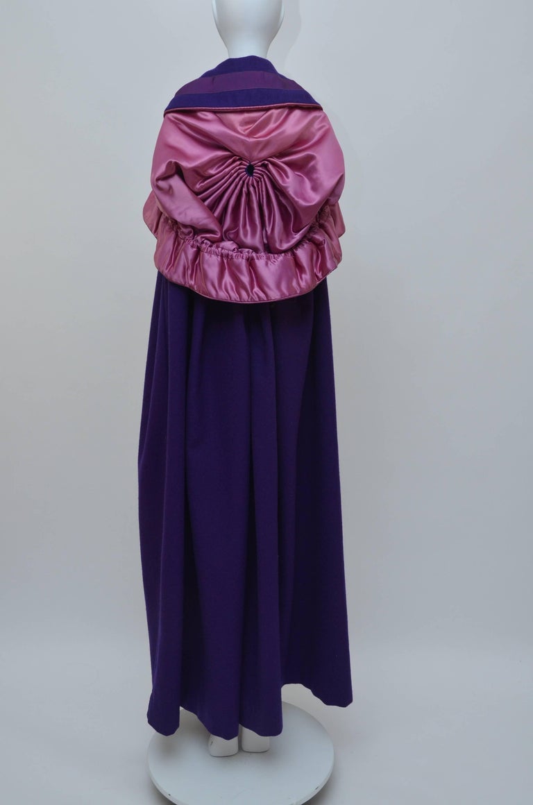 Yves Saint Laurent YSL Purple Cape Coat Vintage at 1stDibs