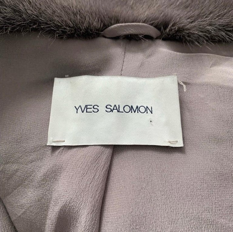 Yves Solomon Brown Mink hooded coat For Sale at 1stDibs