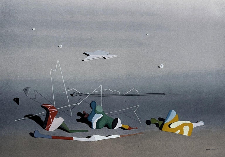 Surrealist Landscape - Stencil in Colors - Signed in the Plate For Sale ...