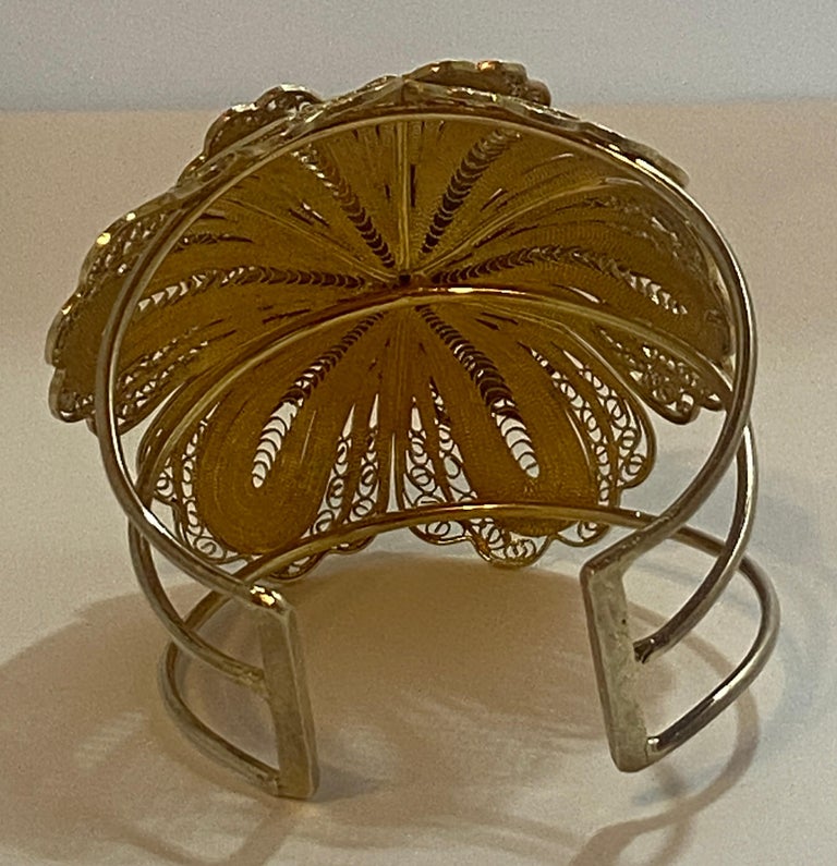 Yvone Christa Delicately "Bursting Floral" Sterling Based, Gold Overlay ...