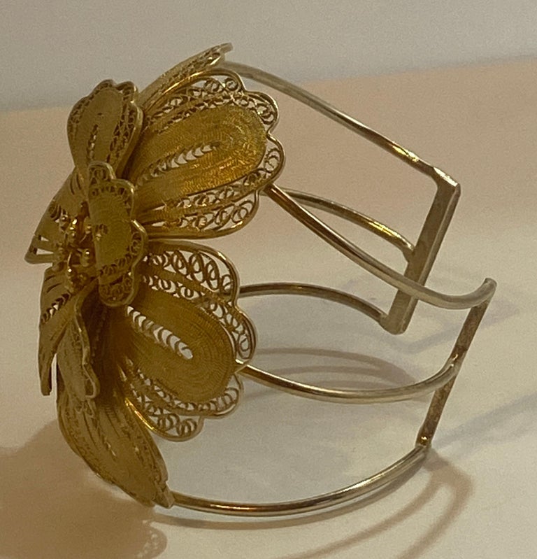 Yvone Christa Delicately "Bursting Floral" Sterling Based, Gold Overlay ...
