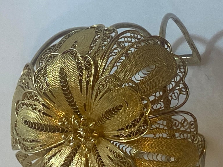 Yvone Christa Delicately "Bursting Floral" Sterling Based, Gold Overlay ...