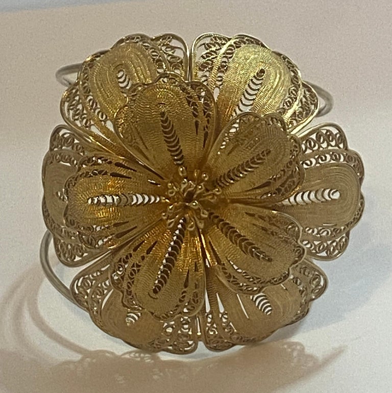 Yvone Christa Delicately "Bursting Floral" Sterling Based, Gold Overlay ...