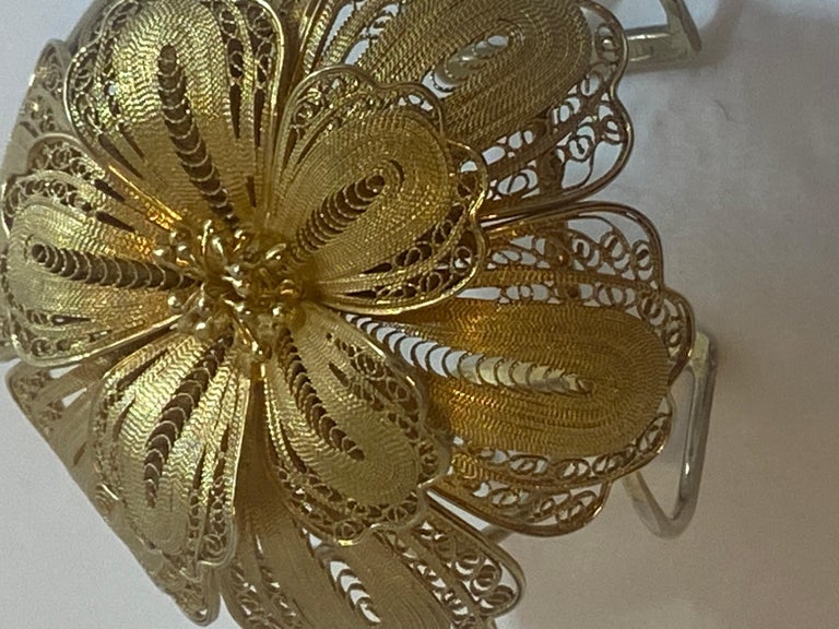 Yvone Christa Delicately "Bursting Floral" Sterling Based, Gold Overlay ...
