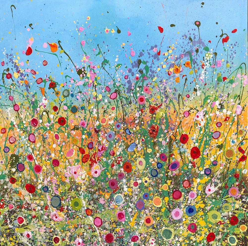 Yvonne Coomber - Wild, wild Hearts - floral abstract expression art oil ...