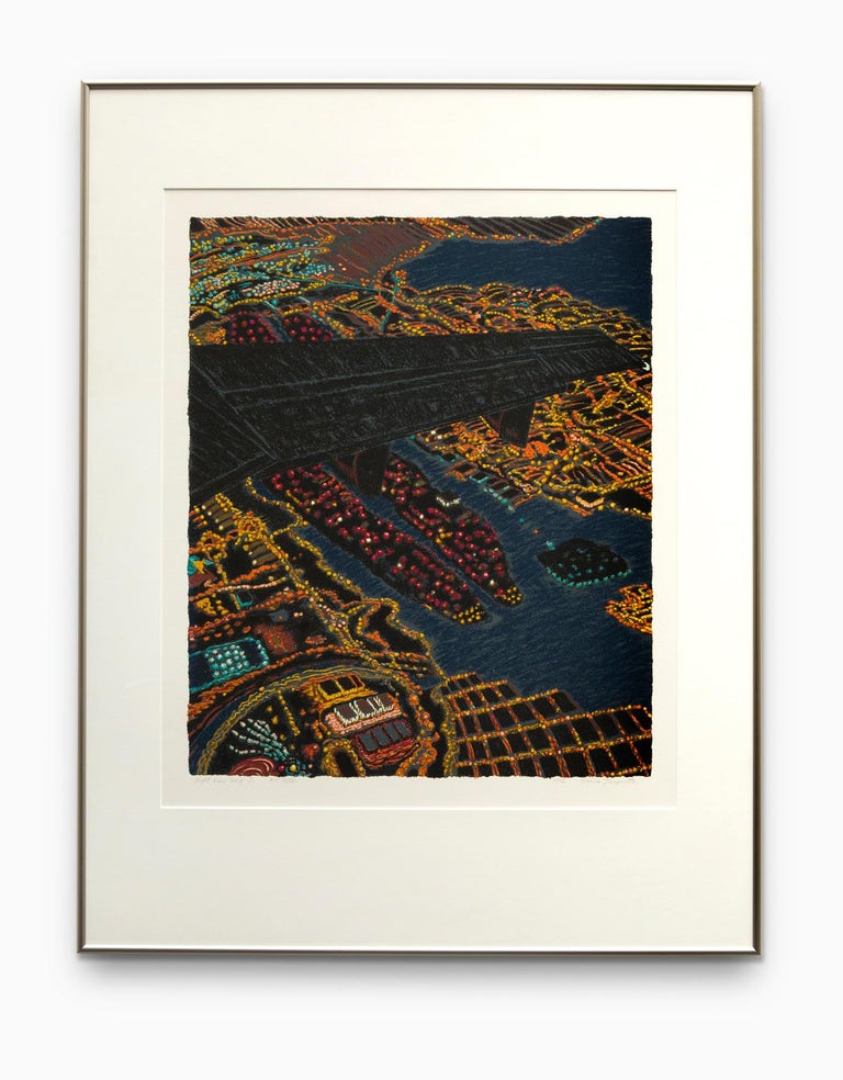Yvonne Jacquette - "Night View Wing I", Screenprint in Fifteen Colors ...