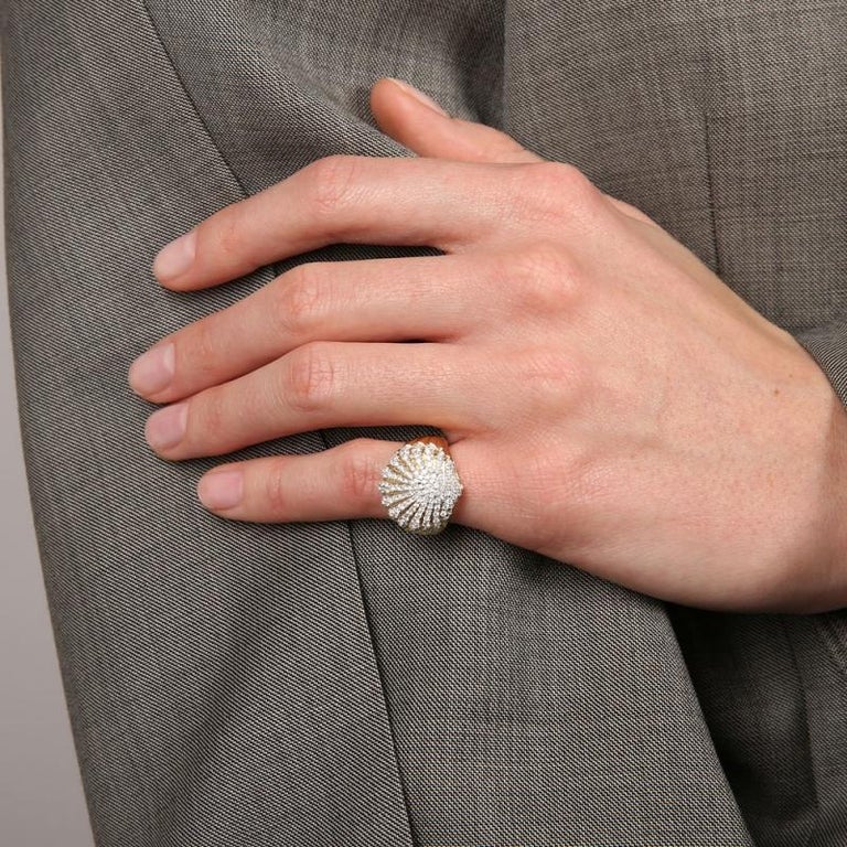 Yvonne Leon's Shell Diamonds Pinky Ring in 18 Karat Yellow Gold For ...
