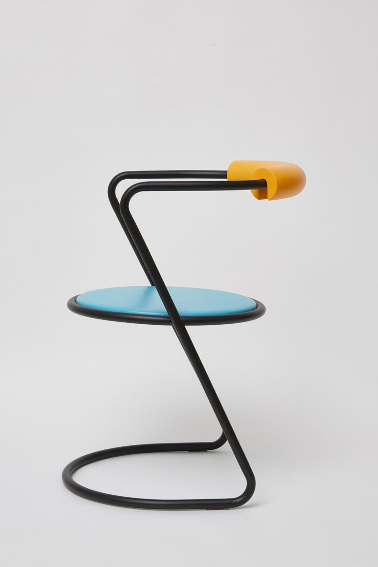 Z-Disk Chair, Black, Orange and Light Blue For Sale at 1stDibs